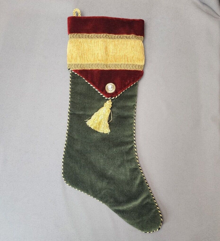 Vintage Woof & Poof Chenille Green and Red Velour Tassel - Etsy
