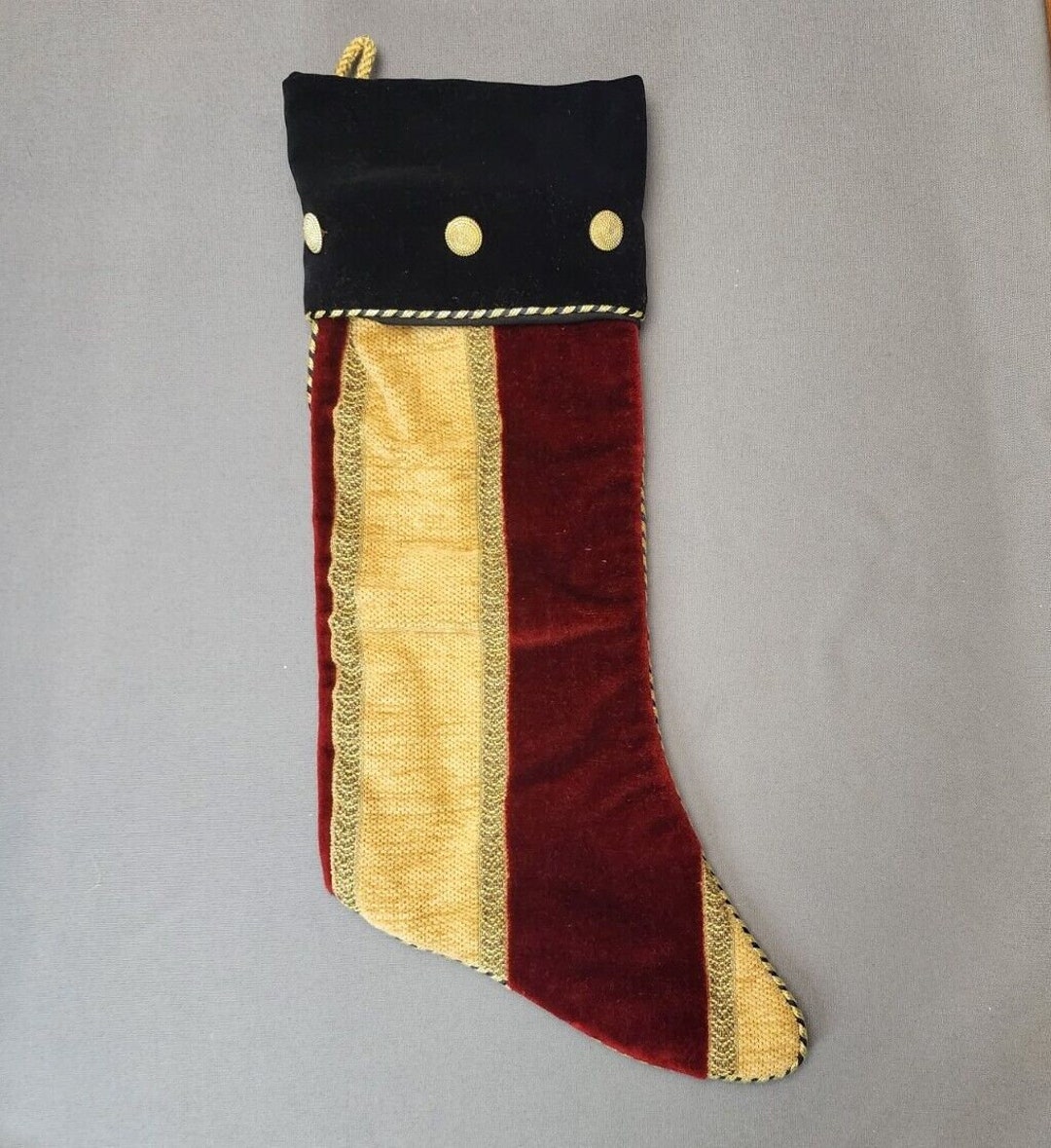 Vintage Woof & Poof Gold Chenille and Red Velour Black Cuff - Etsy
