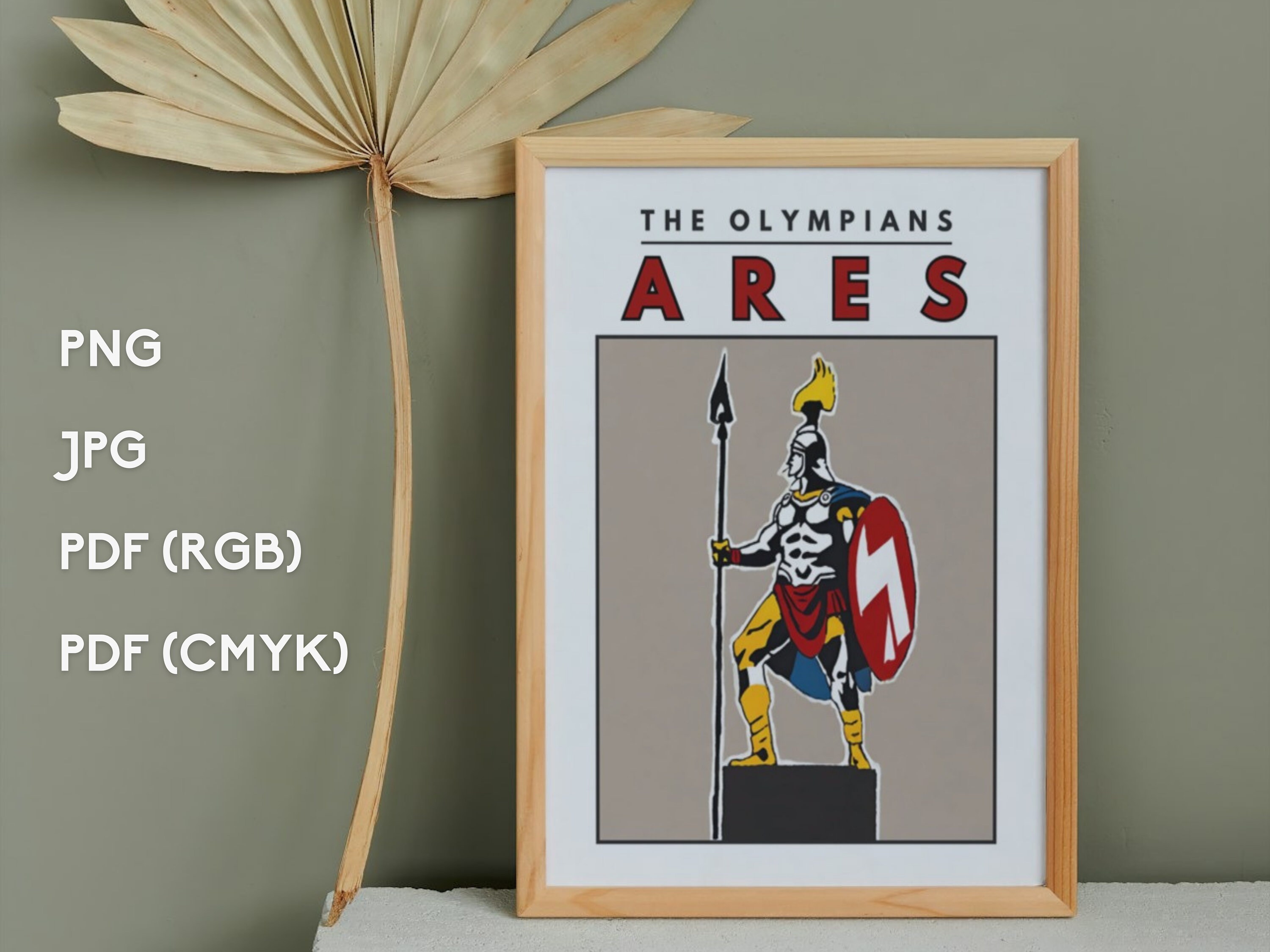 Ares WALL ART | Retro Greek Gods | Printable Poster | Vintage Mythology ...