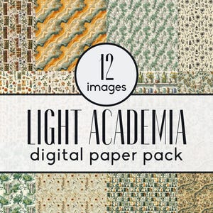 Light Academia DIGITAL PAPER 12 Unique Seamless Printable Designs ...