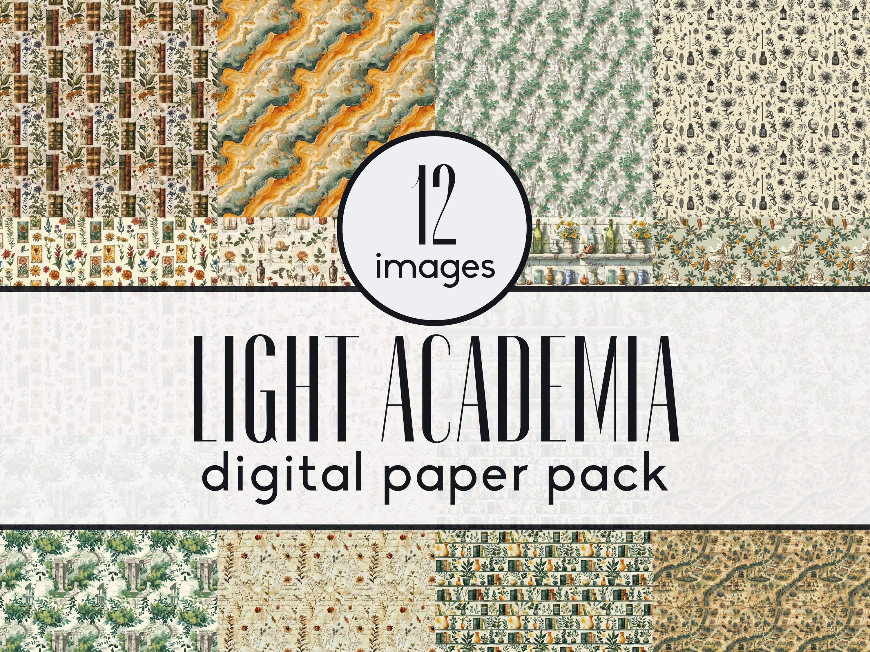 Light Academia DIGITAL PAPER 12 Unique Seamless Printable Designs ...