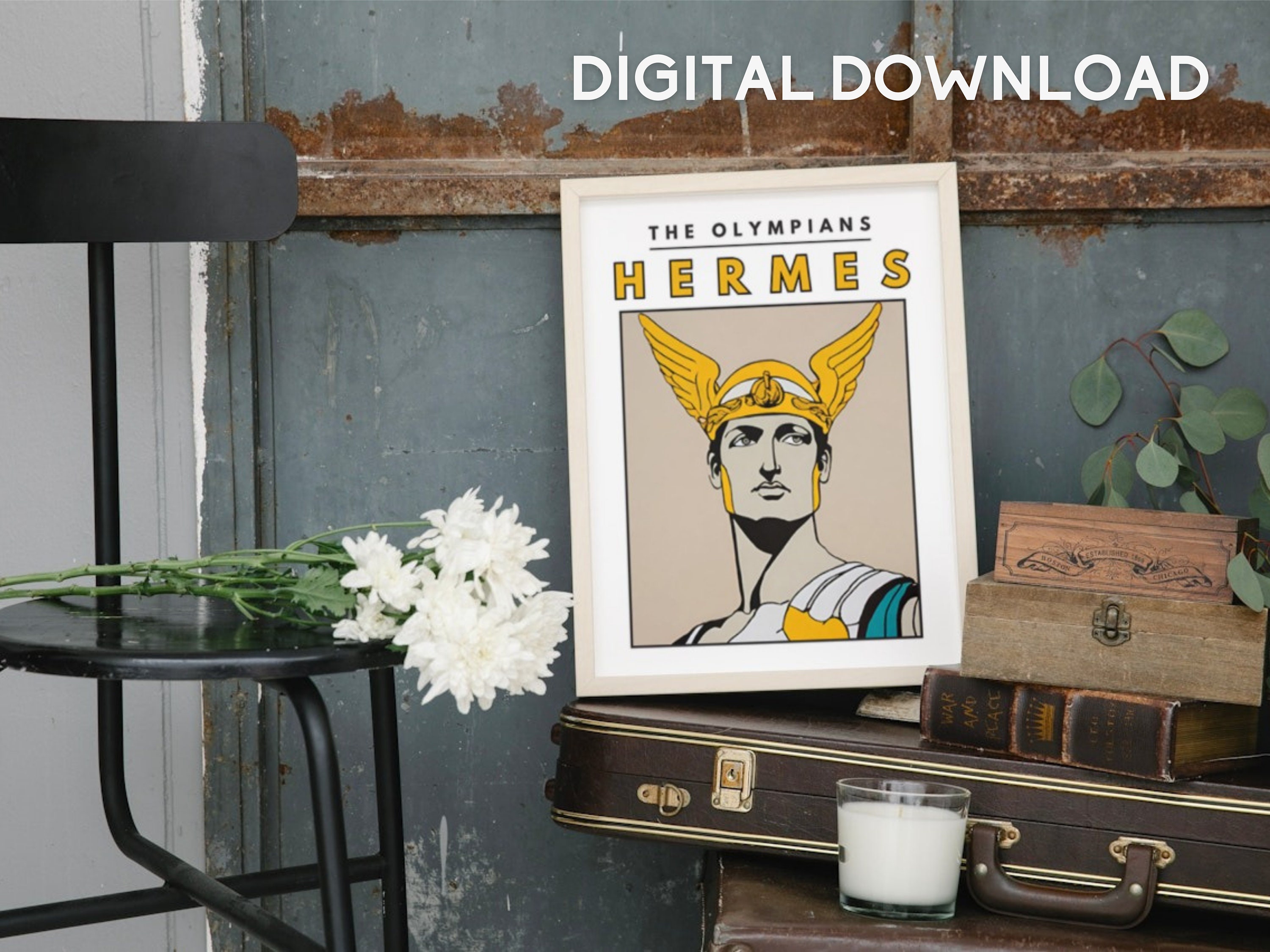 Hermes WALL ART | Retro Greek Gods | Printable Poster | Vintage ...