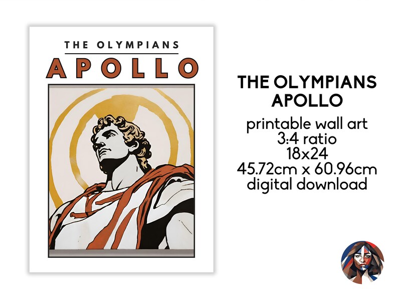 Apollo WALL ART | Retro Greek Gods | Printable Poster | Vintage ...