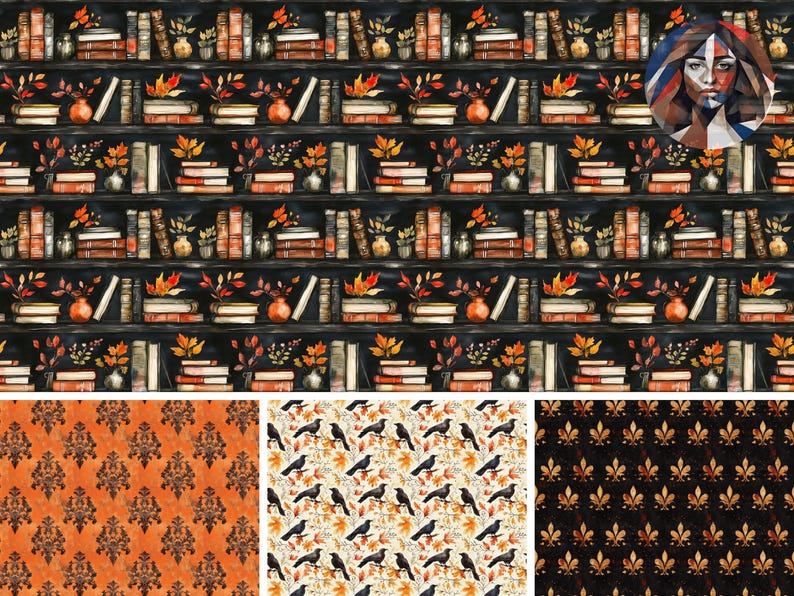 Autumn Academia DIGITAL PAPER Fall Aesthetic Dark Academia Patterns 12 ...