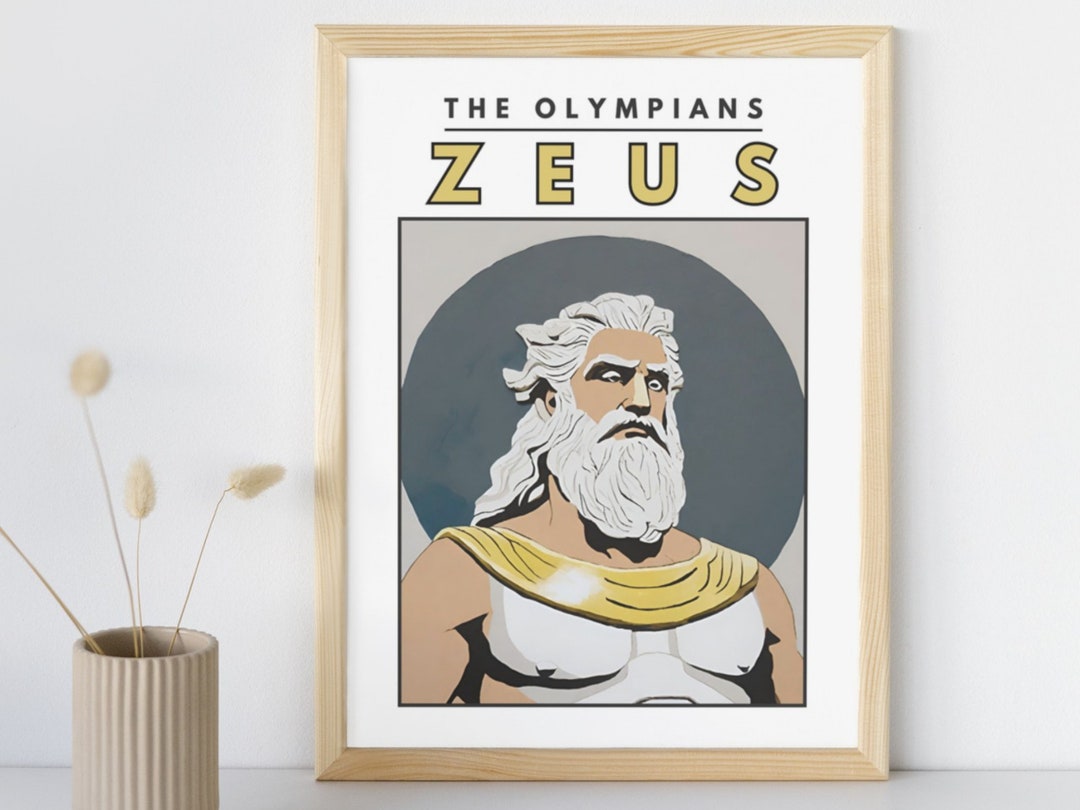 Zeus WALL ART | Retro Greek Gods | Printable Poster | Vintage Mythology ...