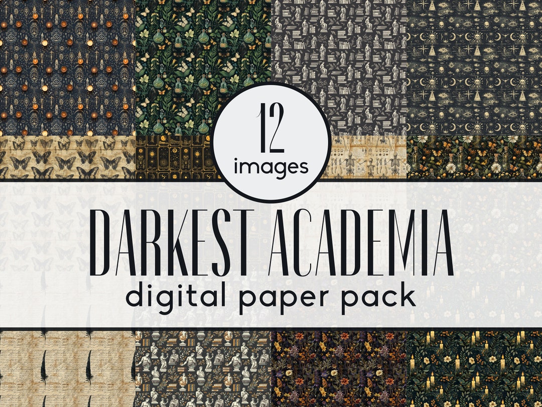 Darkest Academia DIGITAL PAPER 12 Unique Seamless Printable Designs ...