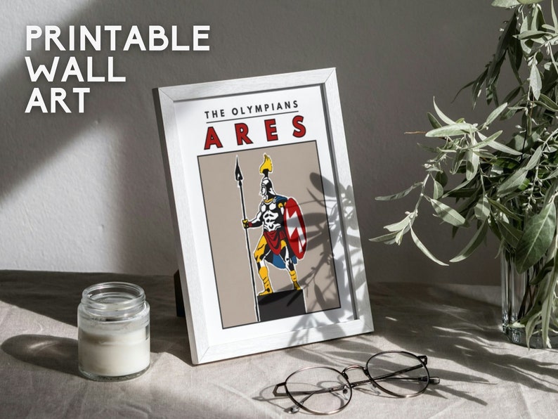 Ares WALL ART | Retro Greek Gods | Printable Poster | Vintage Mythology ...
