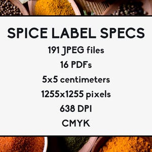 191 HERB & SPICE LABELS | Spice Jar Labels | Kitchen Organization ...