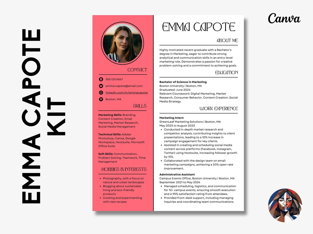 Ats-friendly Résumé Template Download | 1-page Entry-level CV + Cover ...