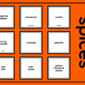 191 HERB & SPICE LABELS | Spice Jar Labels | Kitchen Organization ...