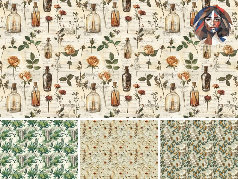 Light Academia DIGITAL PAPER 12 Unique Seamless Printable Designs ...