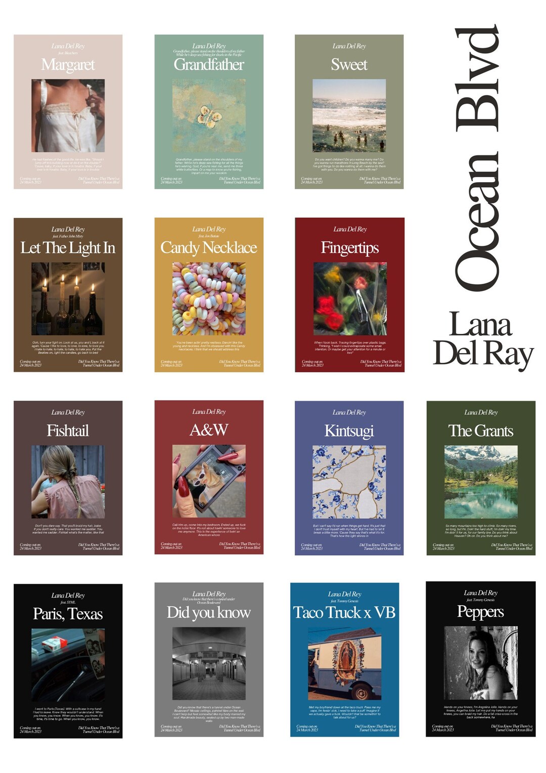 Did You Know There's a Tunnel Under Ocean Blvd Posters, Lana Del Rey 14 ...
