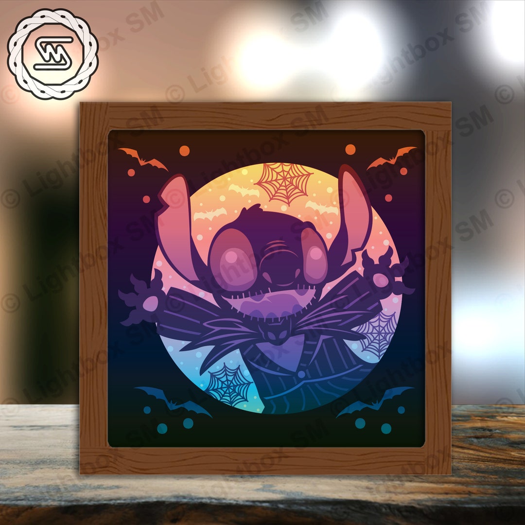 Stitch Halloween - Paper Cut Light Box Template Files, Shadow Box, 3D ...