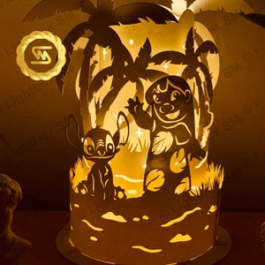 Paper Lanterns Lilo & Stitch - Paper Cut Lamp Merry Christmas - Paper ...