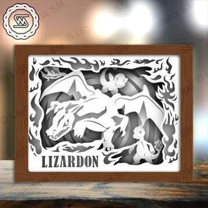 Pokemon 5 Paper Cut Light Box Template Files, Shadow Box, 3D Papercut ...