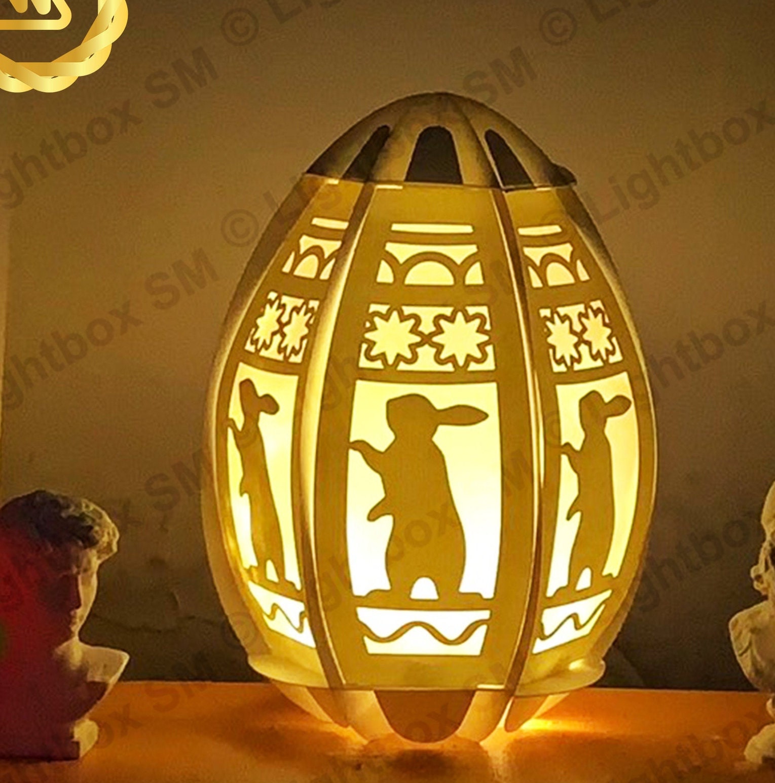 3D Egg Lamp Ver 10 - Paper Cut Lamp Easter - Paper Cutting Template ...