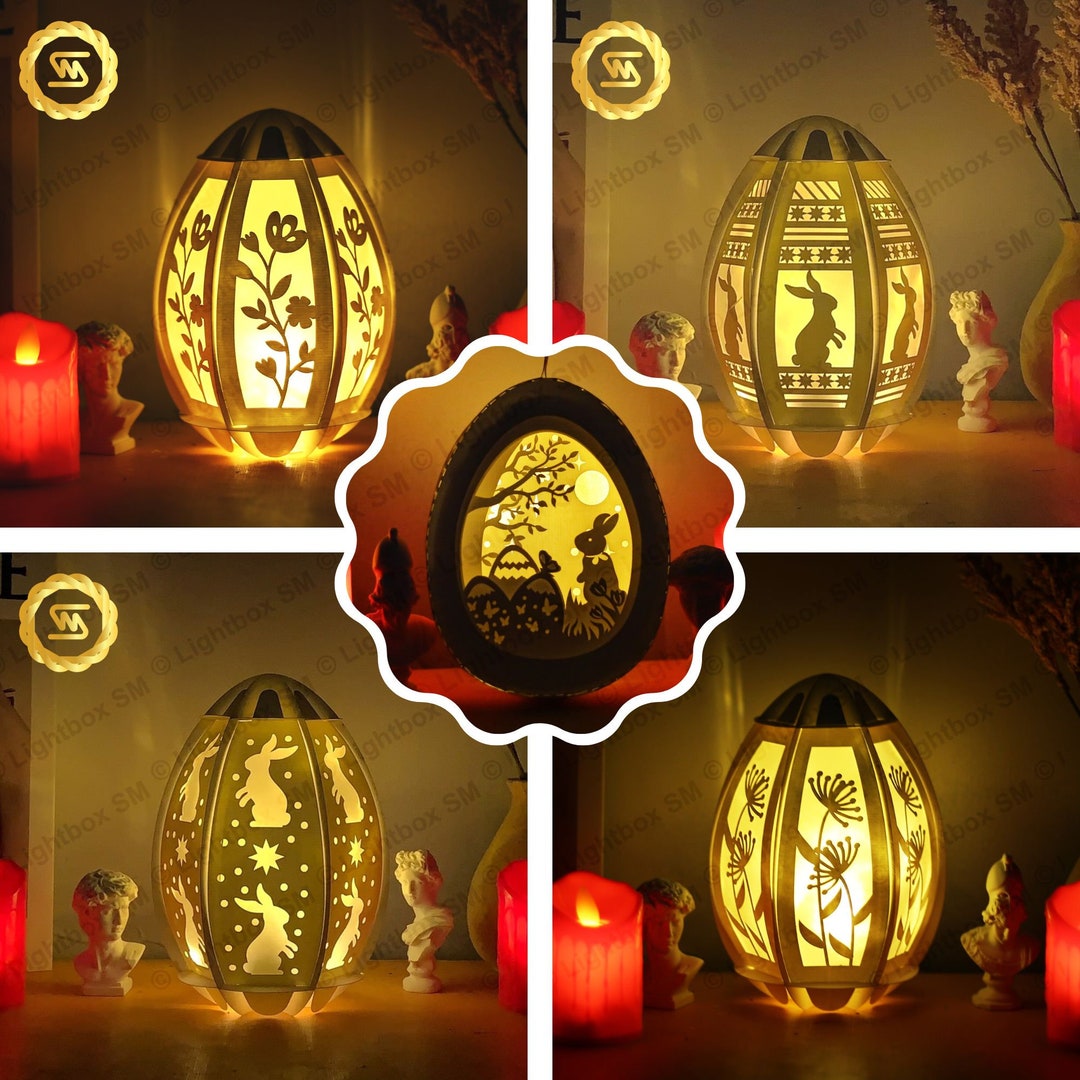 Combo 4 Get 1 Free Egg Lamp Ver 3 - Paper Cut Lamp Easter - Paper ...