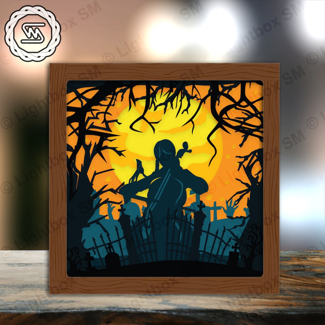 Wednesday Addams Paper Cut Light Box Template Files Shadow - Etsy Canada
