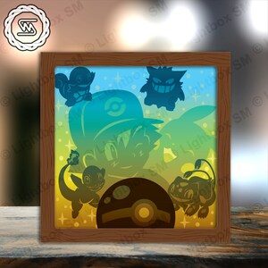 Pokemon Paper Cut Light Box Template Files, Shadow Box, 3D Papercut ...