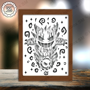 Pokemon 19 - Paper Cut Light Box Template Files, Shadow Box, 3D ...
