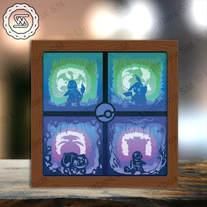 Pokemon 10 - Paper Cut Light Box Template Files, Shadow Box, 3D ...