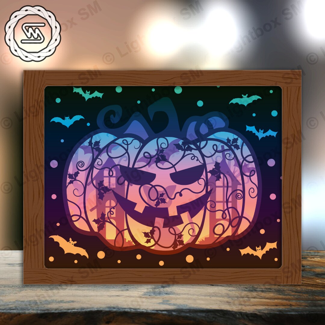Halloween - Pumpkin House Paper Cut Light Box Template Files, Shadow ...
