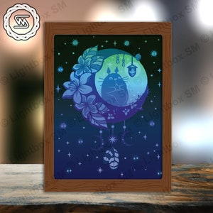 Totoro Dreamcatcher Paper Cut Light Box Template Files, 3D Papercut ...