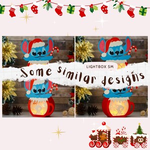 Stitch Hot Cocoa 1 - Paper Cut Light Box Template Files, Shadow Box, 3D ...