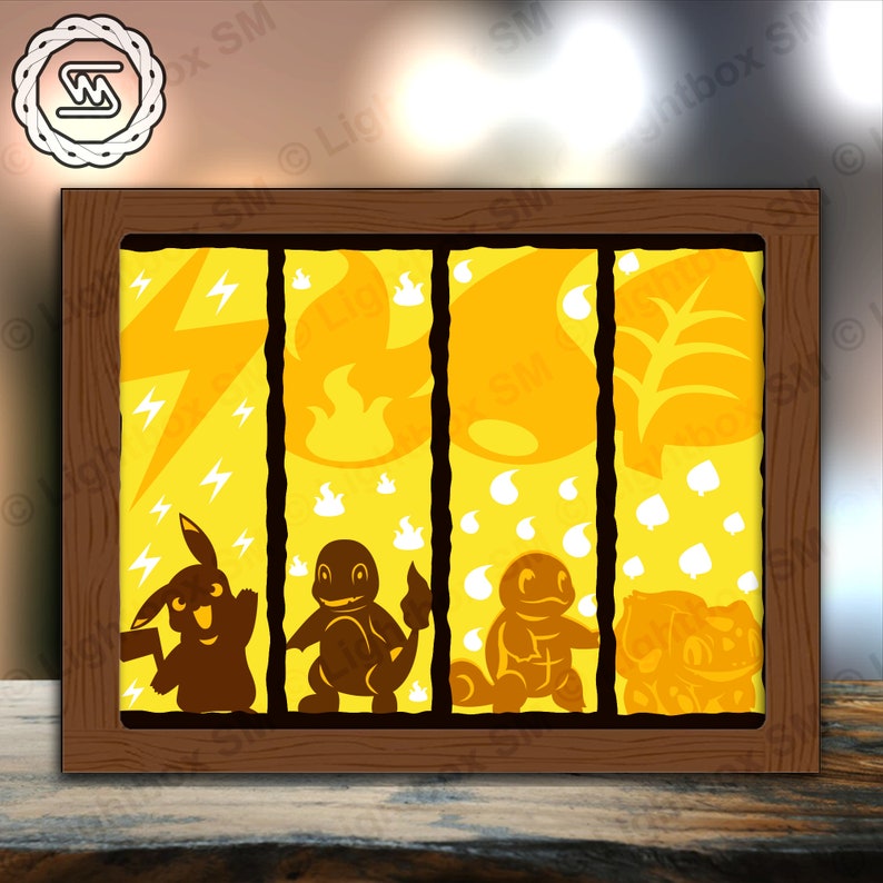 Pokemon 37 - Paper Cut Light Box Template Files, Shadow Box, 3D ...