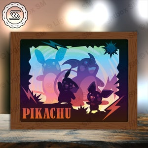 Pokemon 7 - Paper Cut Light Box Template Files, Shadow Box, 3D Papercut ...