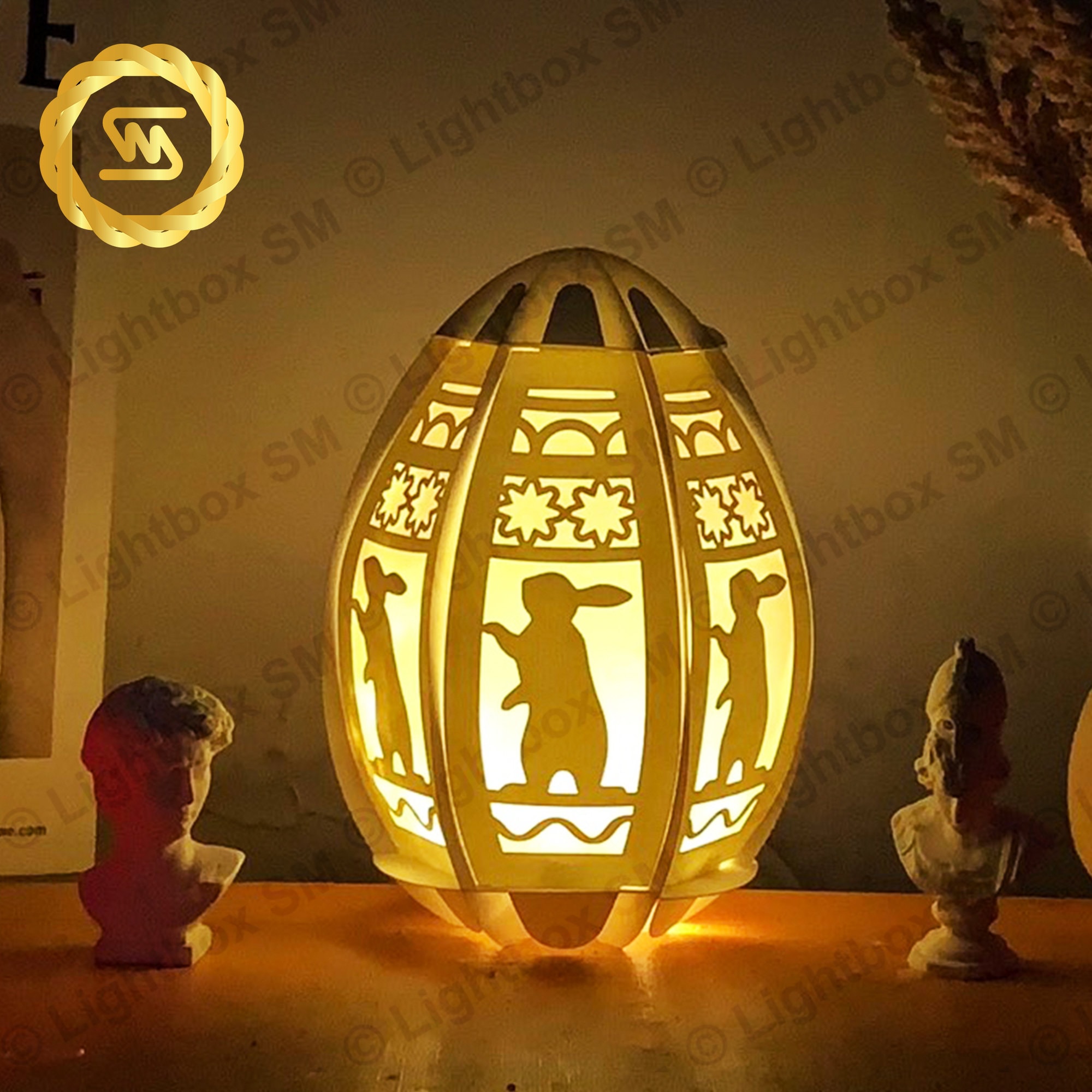 3D Egg Lamp Ver 10 - Paper Cut Lamp Easter - Paper Cutting Template ...