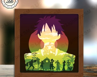 One Piece 5 Paper Cut Light Box Template Files, Shadow Box, 3D Papercut ...