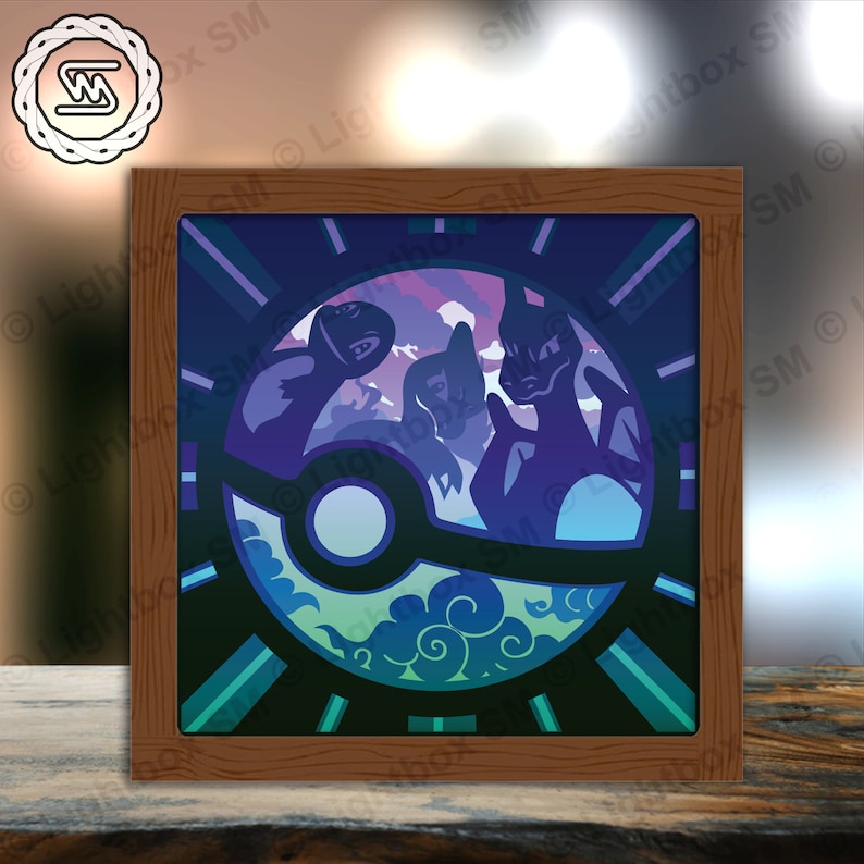 Pokemon 23 - Paper Cut Light Box Template Files, Shadow Box, 3D ...