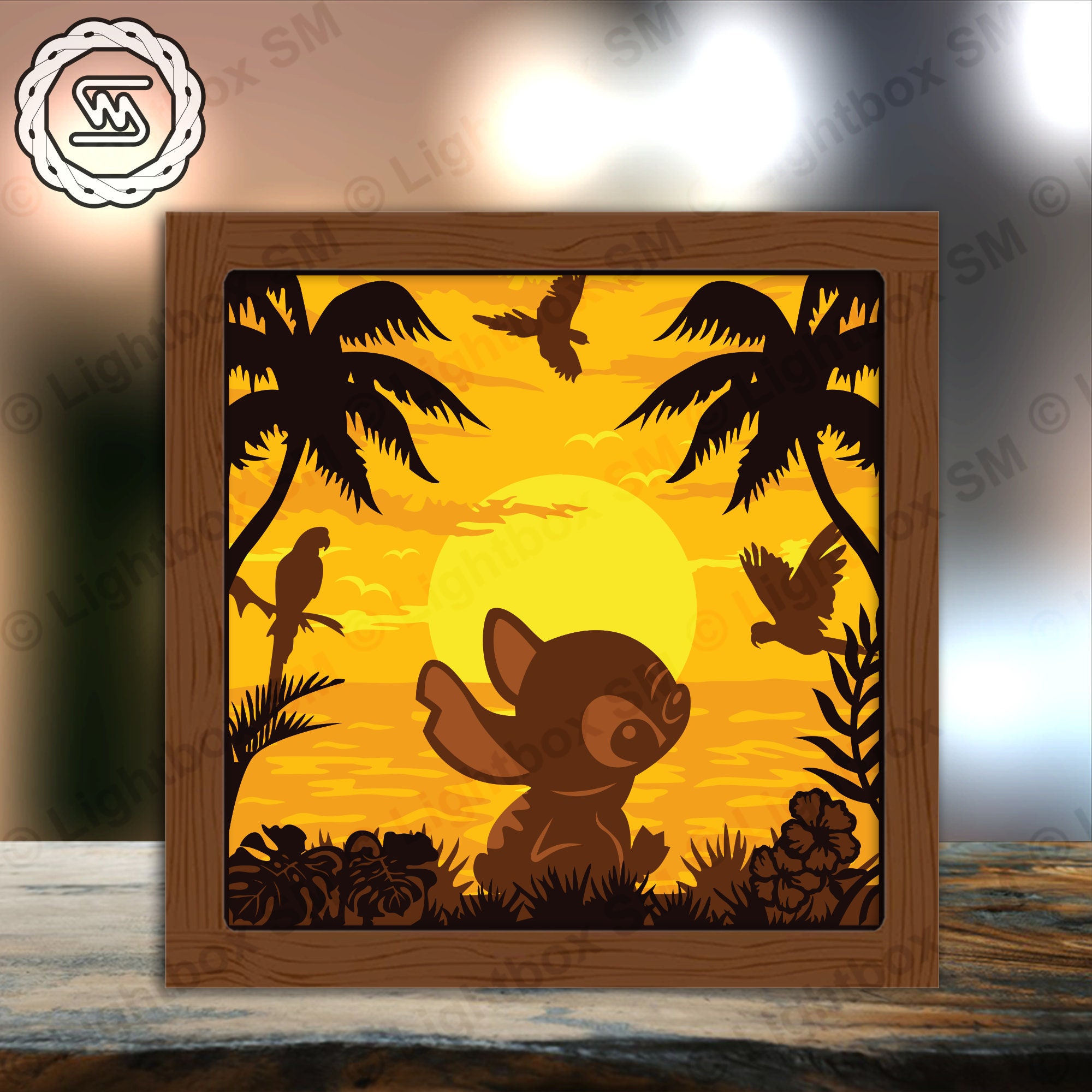 Stitch 2 Paper Cut Light Box Template Files Shadow Box 3D - Etsy UK