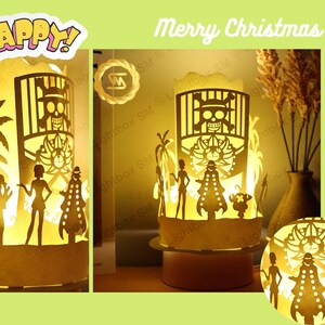 Paper Lanterns One Piece - Paper Cut Lamp Merry Christmas - Paper ...