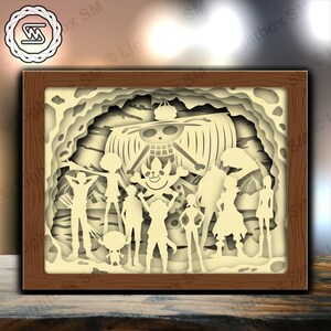 One Piece V21 Papercut Light Box Template: 3D Shadow Box SVG (digital ...
