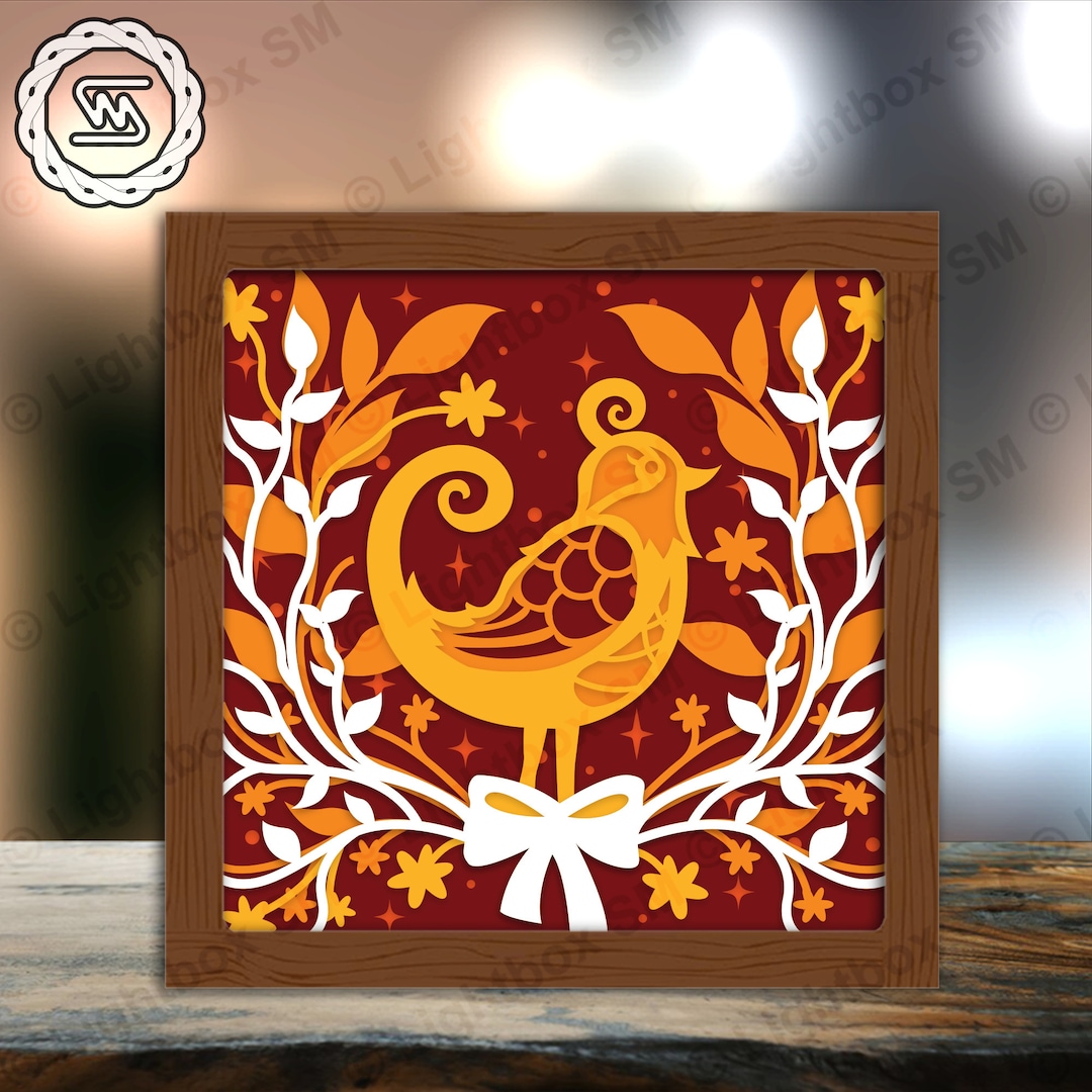 Pheasant Bird - Paper Cut Light Box Template Files, Shadow Box, 3D ...