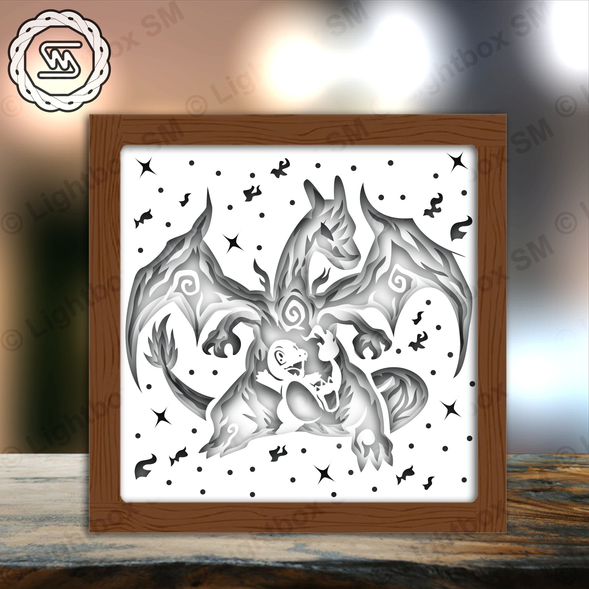 Pokemon 13 Paper Cut Light Box Template Files Shadow Box - Etsy