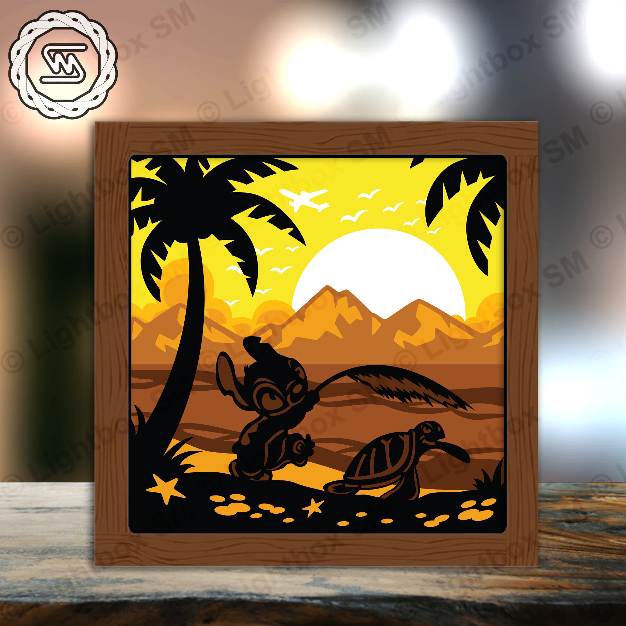 Stitch 3 Paper Cut Light Box Template Files, Shadow Box, 3D Papercut ...