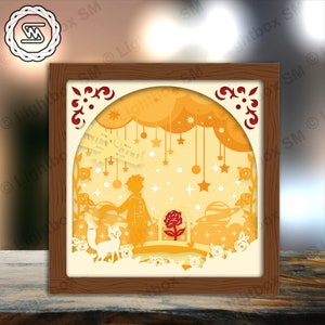 Little Prince - Paper Cut Light Box Template Files, Shadow Box, 3D ...