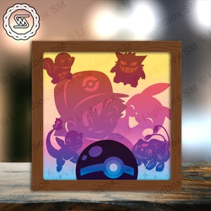 Pokemon - Paper Cut Light Box Template Files, Shadow Box, 3D Papercut ...
