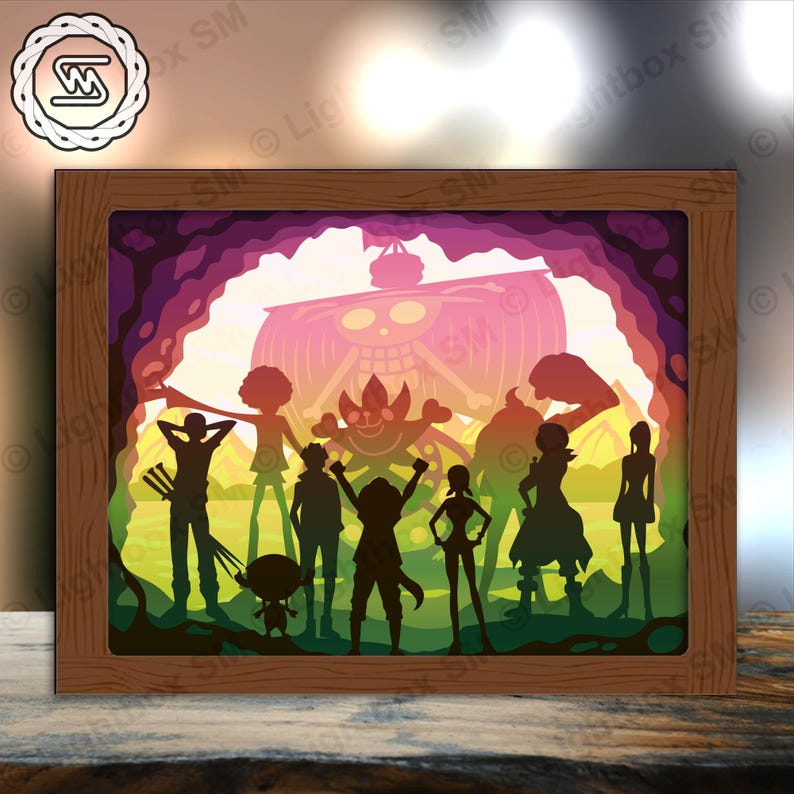 One Piece V21 Papercut Light Box Template: 3D Shadow Box SVG (digital ...