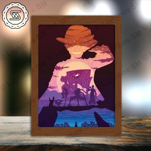One Piece Light Box Template: 3D Papercut Shadow Box SVG (digital ...