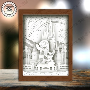 Lilo & Stitch 2 Paper Cut Light Box Template Files, Shadow Box, 3D ...