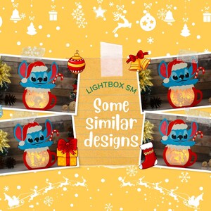 Stitch Hot Cocoa 1 - Paper Cut Light Box Template Files, Shadow Box, 3D ...