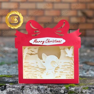 Stitch Christmas Gift Box 1 - Paper Cut Light Box Template Files ...