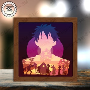One Piece 8 - Paper Cut Light Box Template Files, Shadow Box, 3D ...