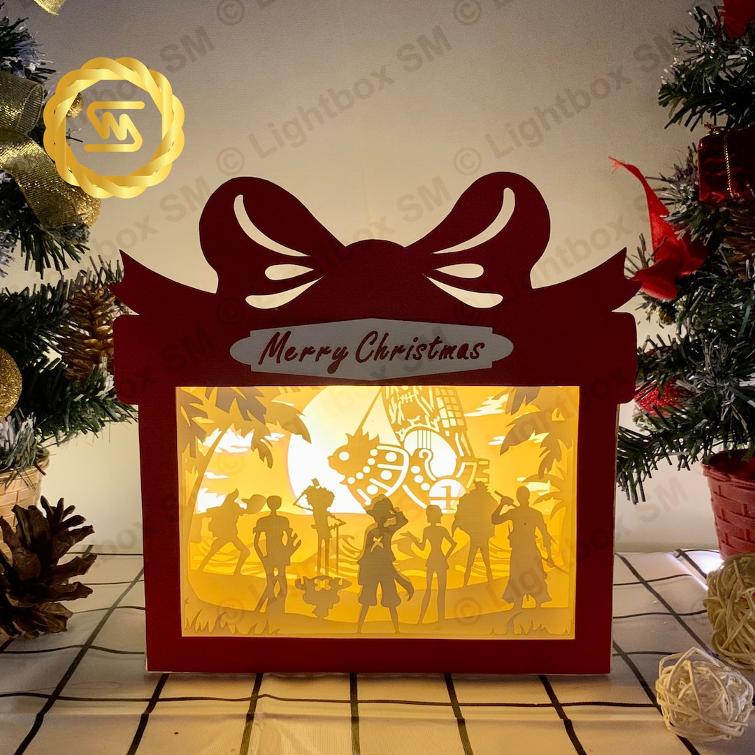One Piece Christmas Gift Box - Paper Cut Light Box Template Files ...