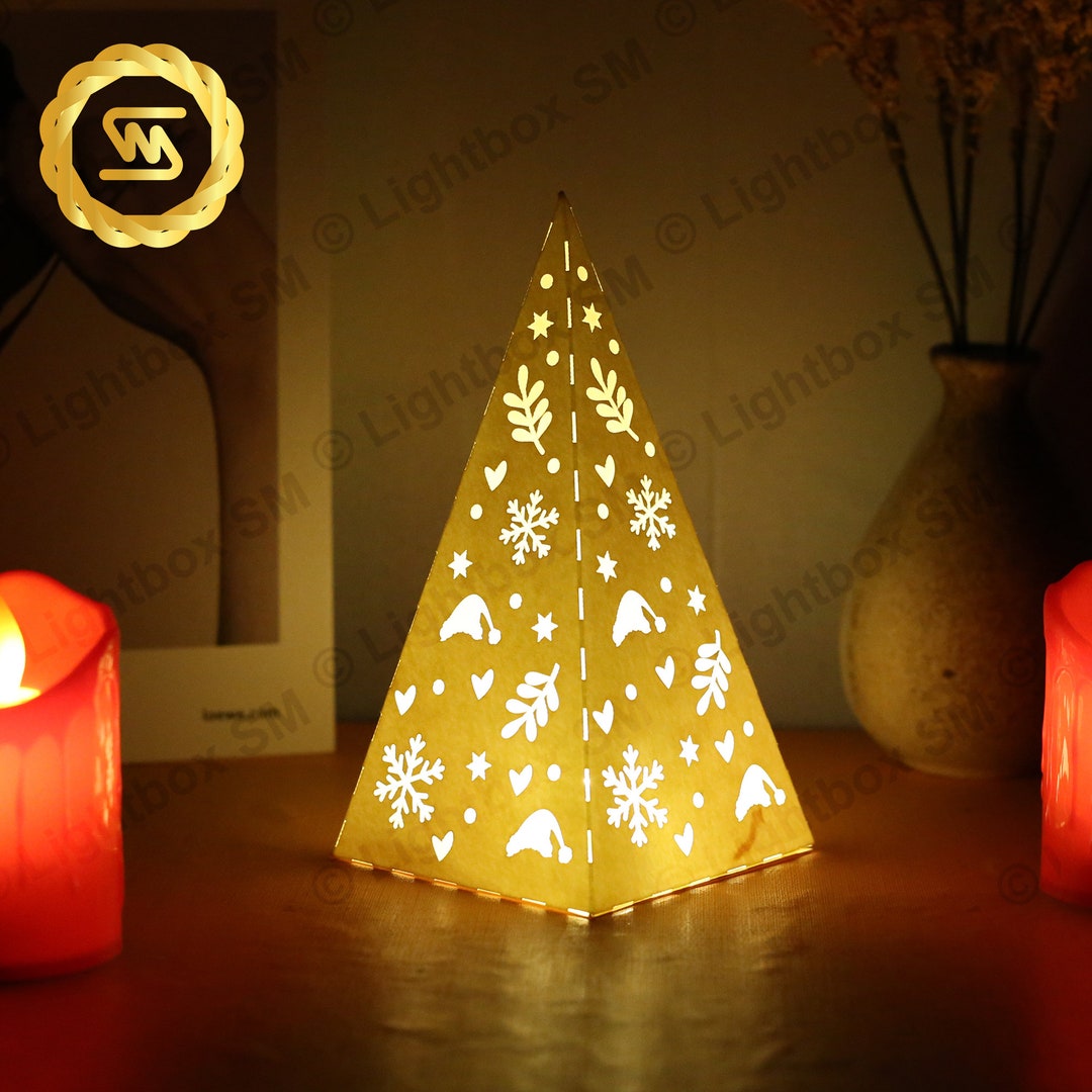 Christmas Pyramid Lantern -christmas - Xmas -3D, Cricut, Silhouette - Etsy
