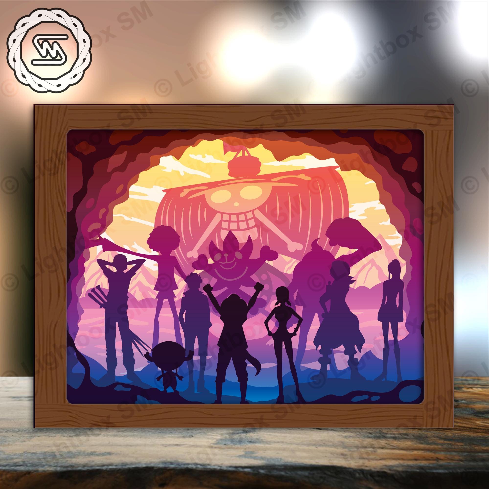 One Piece V21 Papercut Light Box Template: 3D Shadow Box SVG (digital ...
